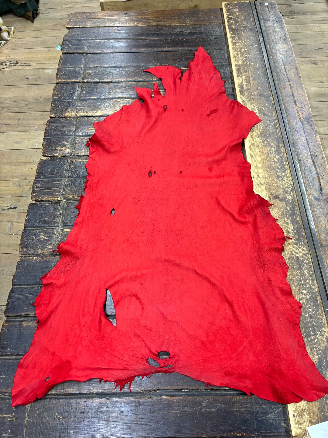 Deerskin/deer Leather / Buckskin Hide / Red Color / C11- Pic 314 - Etsy