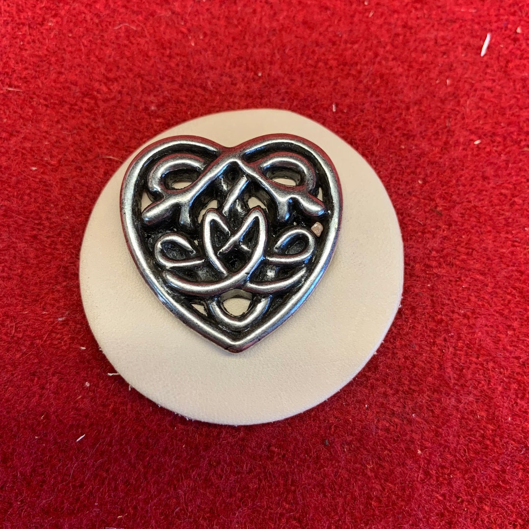 Celtic Heart Concho- Antique Silver Plate 1 1/4" - Etsy