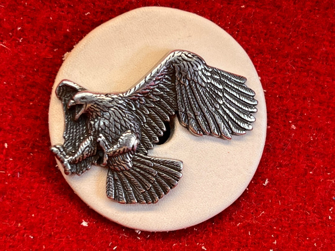 Left Fighting Eagle Concho - Antique Silver Plate - 1 5/8"x1 1/4" - Etsy