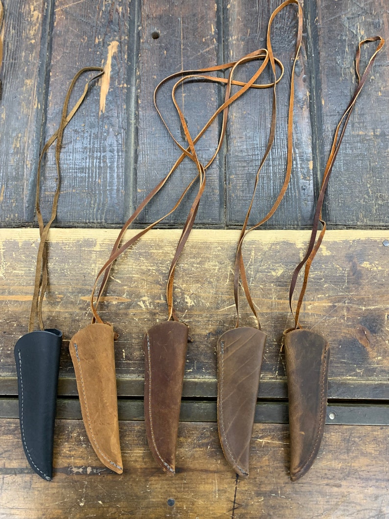 Leather Neck Knife Sheath Cowhide Knife Sheath 2 Sizes 2 - Etsy