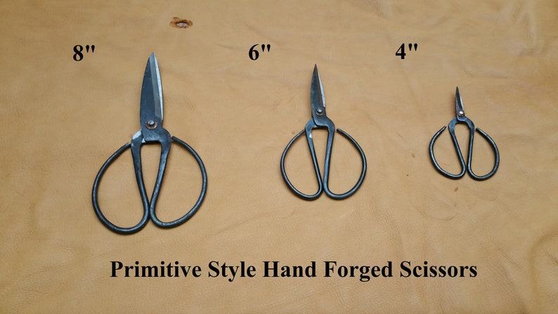 Hand Forged Scissors Primitive Style Leather Scissors 4 to | Etsy