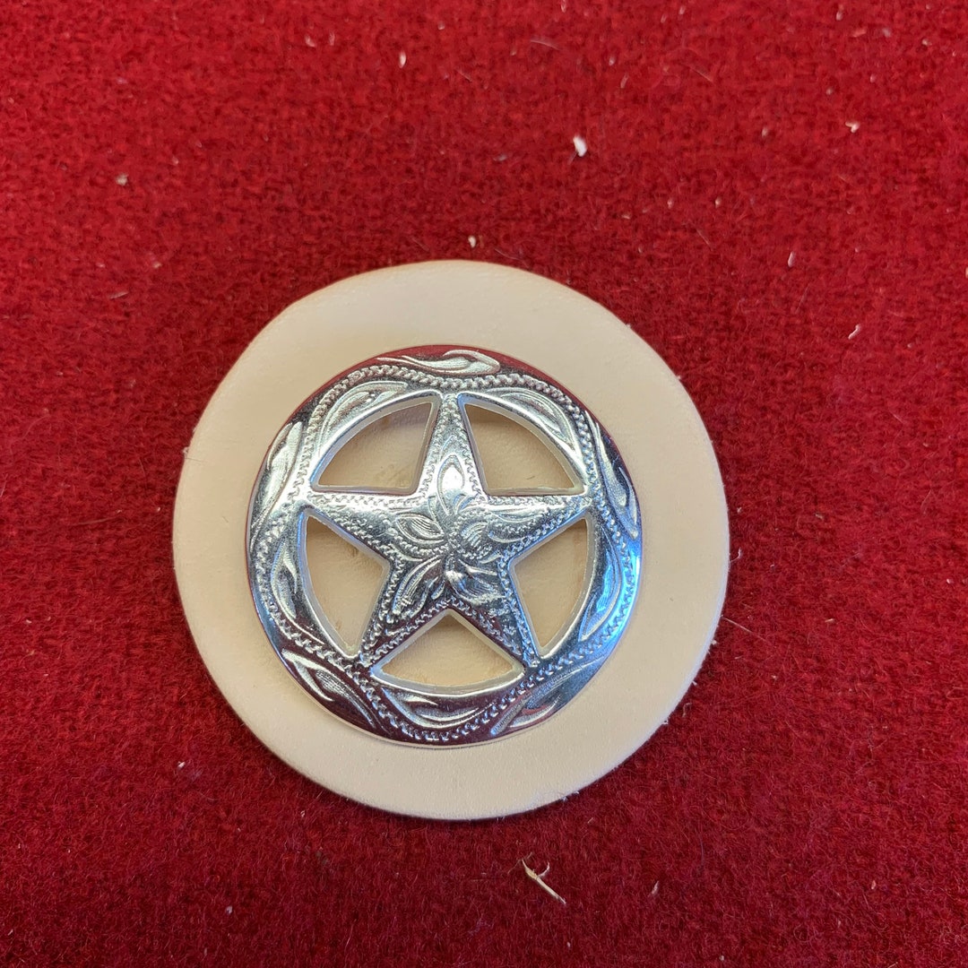 Engraved Ranger Star Concho - Silver Plate 1 1/4" - Etsy