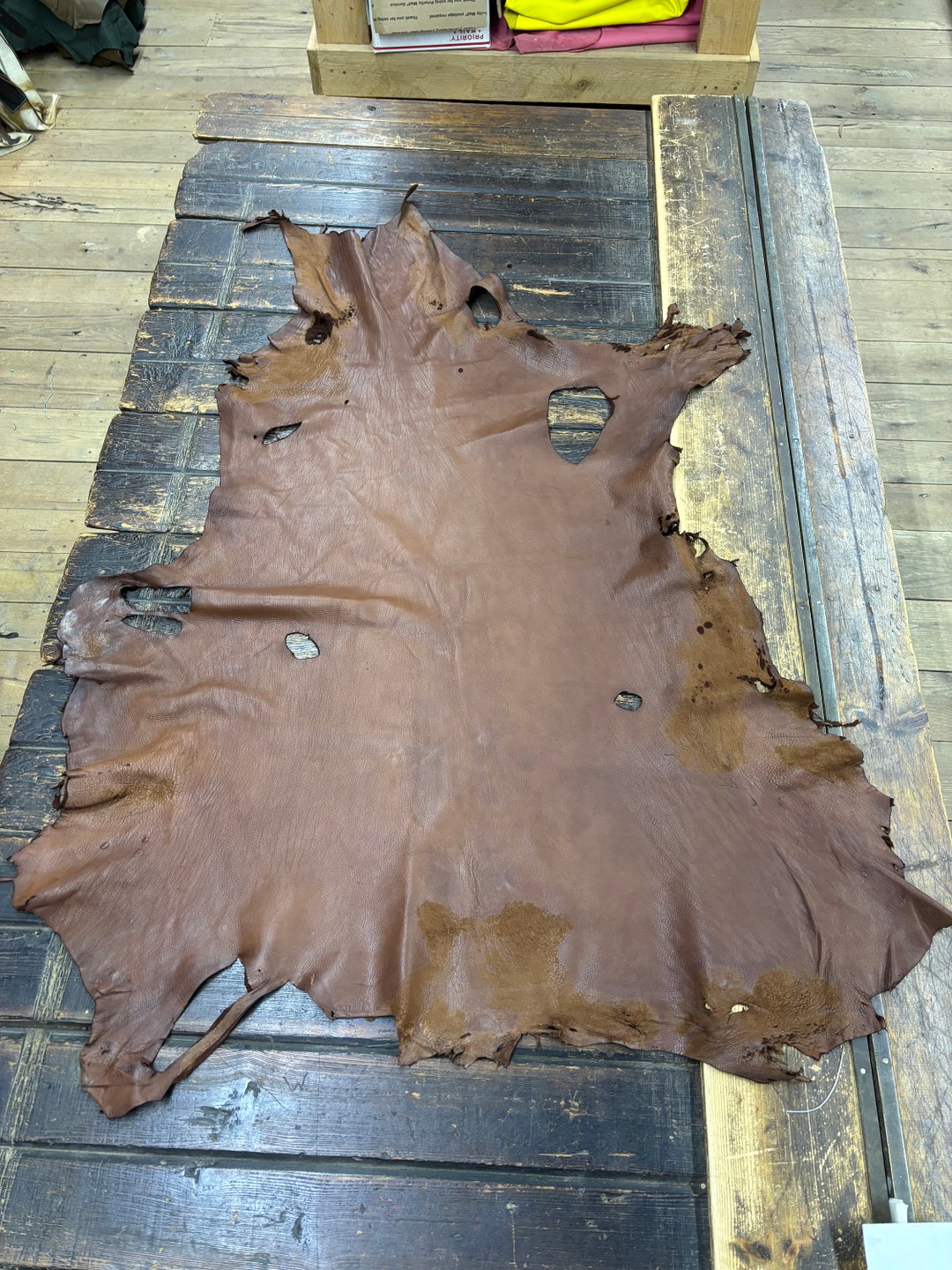 Deerskin Buckskin Hide Whiskey Color 11sf Nice Grain C11-pic 308 - Etsy