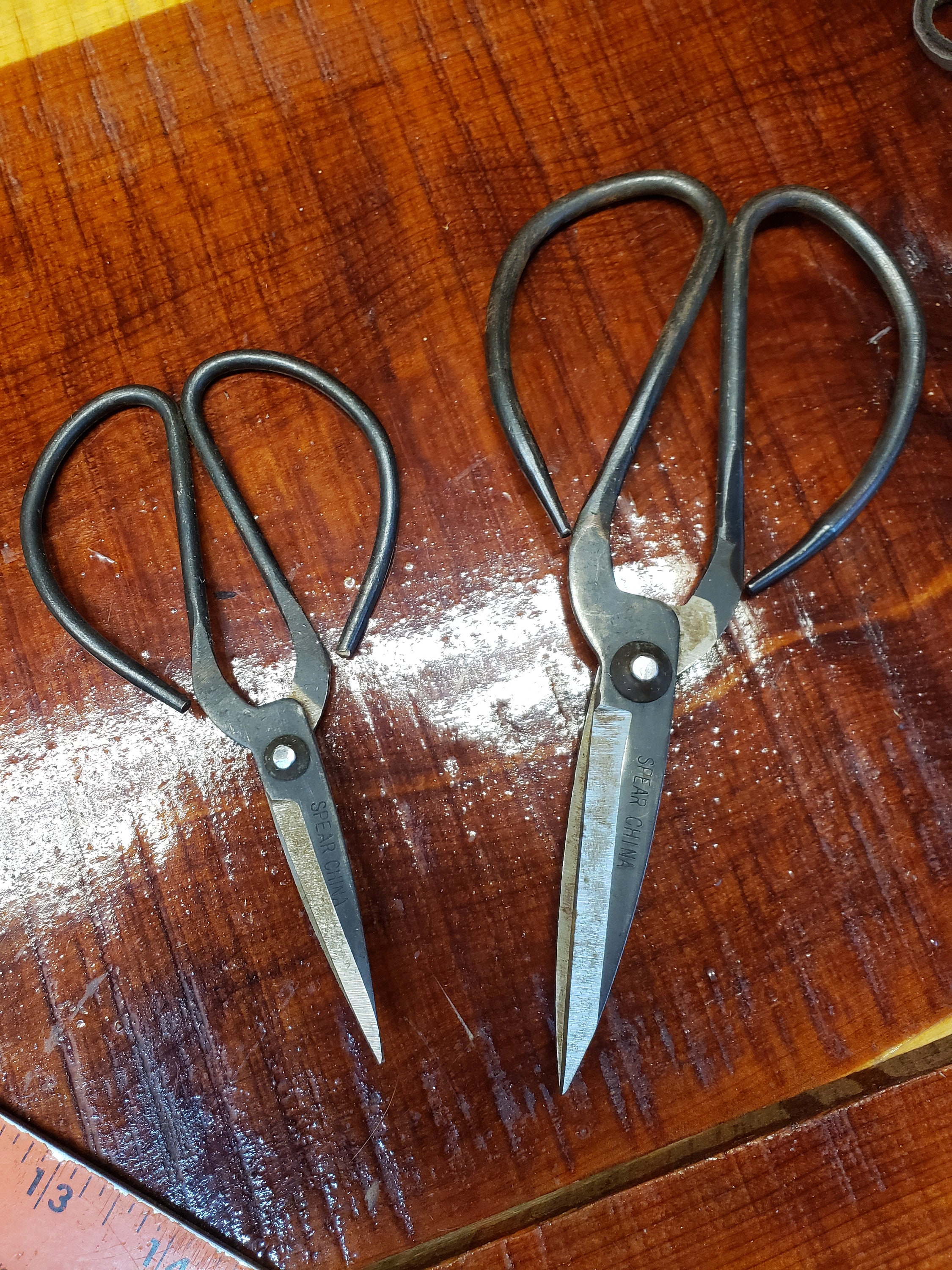 Hand Forged Scissors 6 In. or 8 In. Primitive Style Leather - Etsy