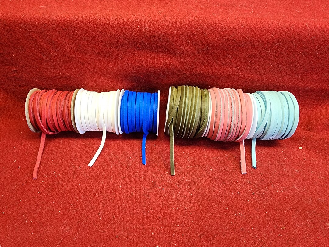 3/16 *36 Ft. Chrome Tan Leather Laces 5/6 Chrome Tan Cow Lace, 6 Bright ...