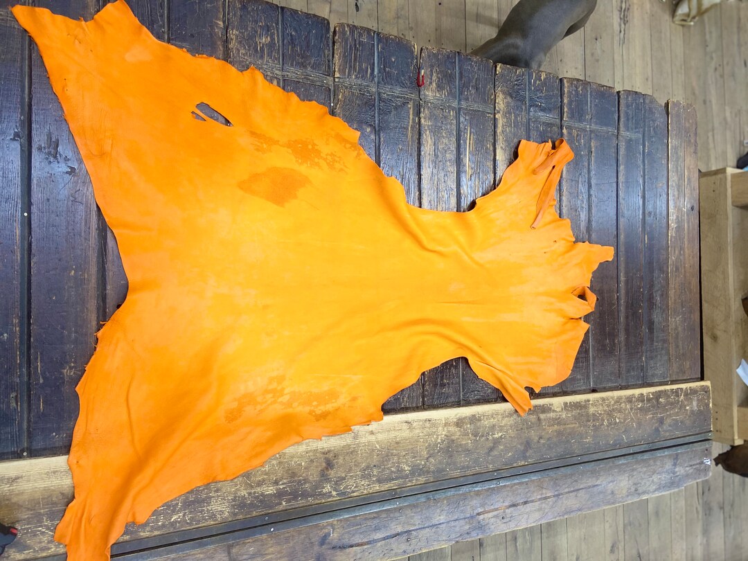 Deerskin Buckskin Hide Orange Color 11sf Nice Grain! C12-pic8 - Etsy