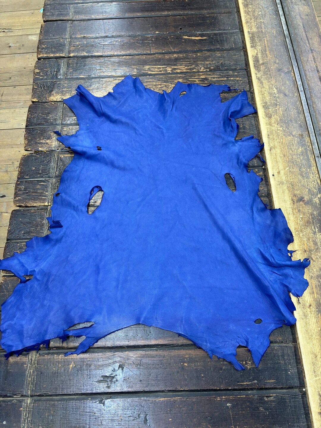 Deerskin / Deer Leather / Buckskin Hide / Blue Color / C-12/pic 12 - Etsy