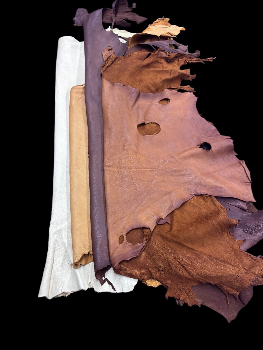 Deerskin/deer Leather / Buckskin Hide/ 4 Hide Bundle Natural Colors - Etsy