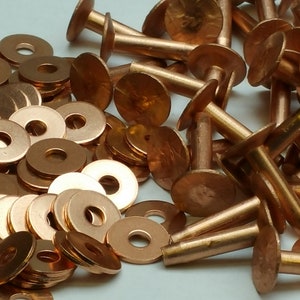 Copper Rivets and Burr # 12 - 10 Pack - 4 Sizes T4-6-8 - Etsy