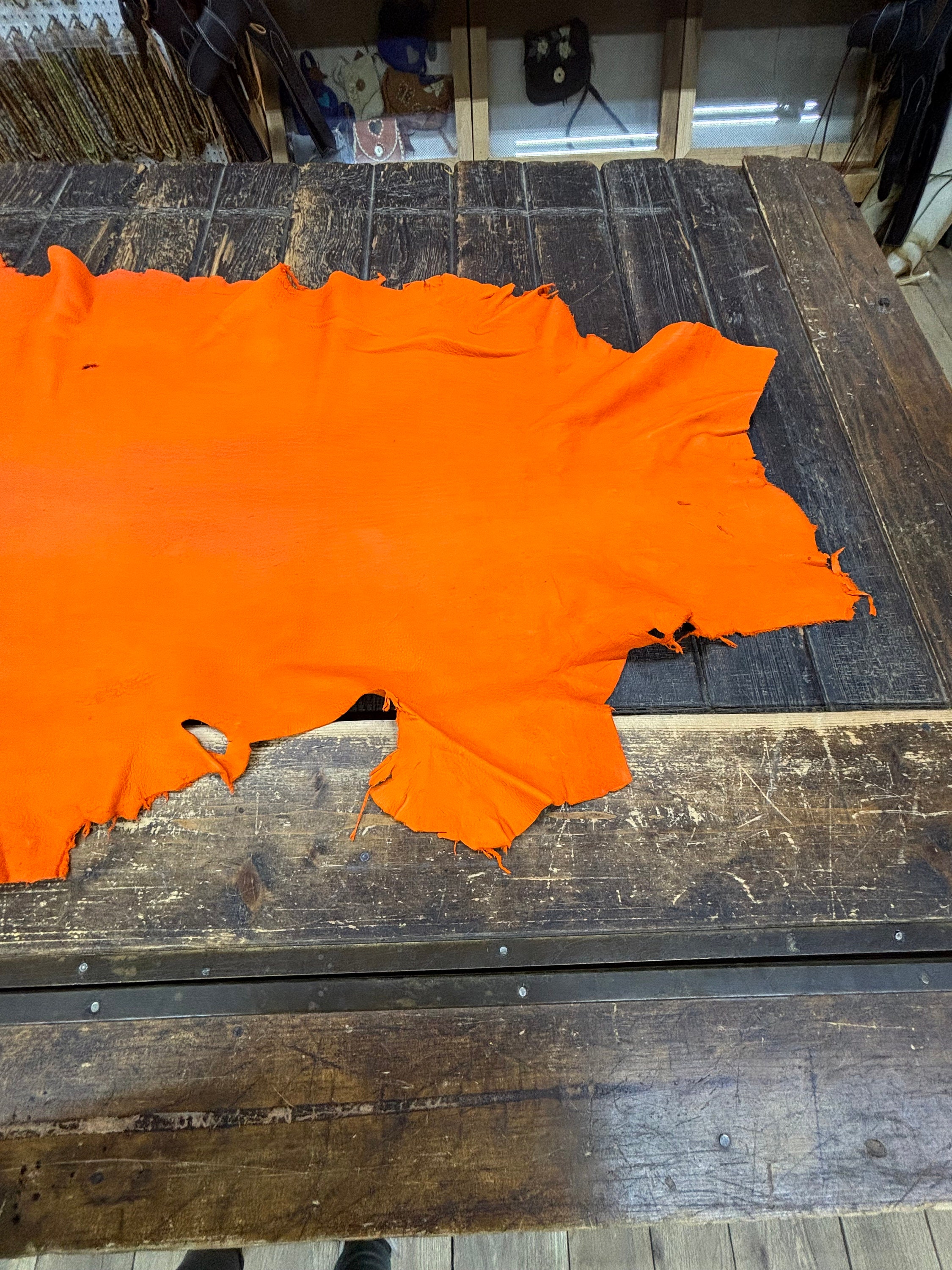 Deerskin Buckskin Hide Orange Color 11sf Nice Grain! C11-pic303 - Etsy