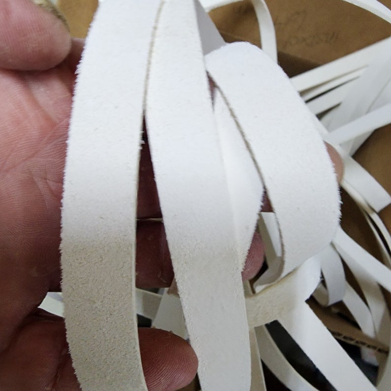 White Full Grain Leather Strip/straps Pick You Size 9/64~1/4~3/8~1/2~5/ ...