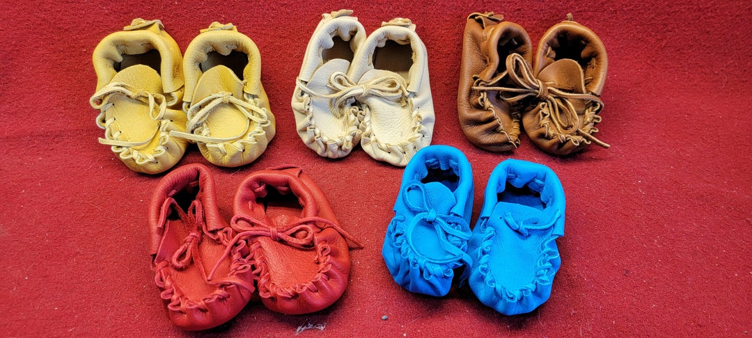 Baby Mocassin, Unisex Mocs, Handmade Deersking Baby Mocs, Small 2*4, E ...