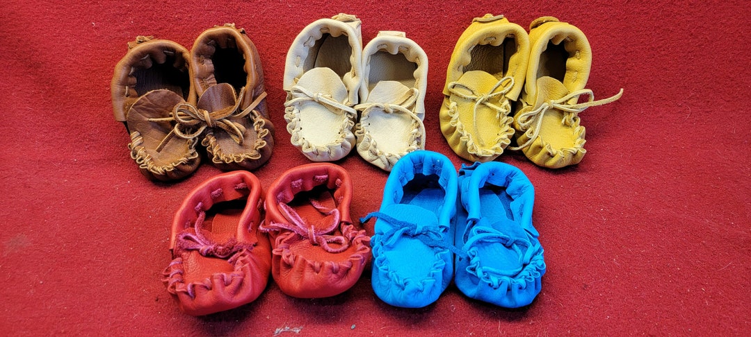 Baby Mocassin, Unisex Mocs, Handmade Deersking Baby Mocs, Medium 2*5, E ...