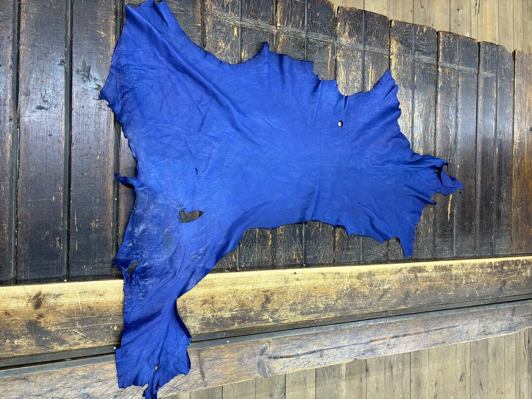 Deerskin / Deer Leather / Buckskin Hide / Blue Color / C-12/pic 11 - Etsy