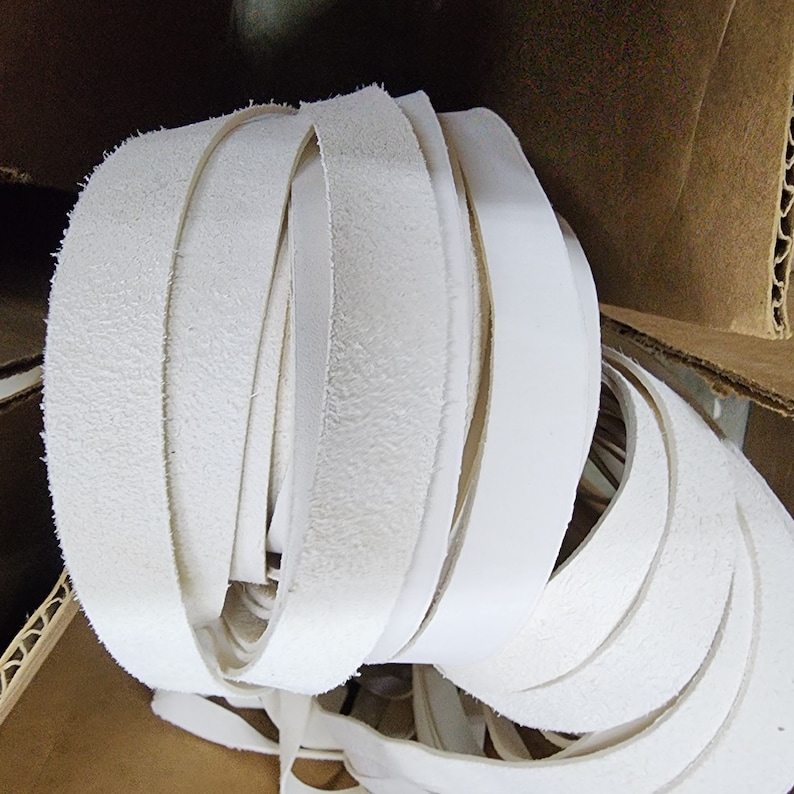 White Full Grain Leather Strip/straps Pick You Size 9/64~1/4~3/8~1/2~5/ ...