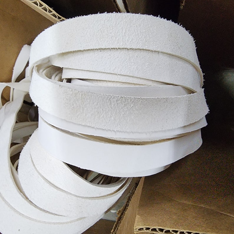 White Full Grain Leather Strip/straps Pick You Size 9/64~1/4~3/8~1/2~5/ ...