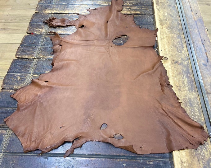 Deerskin Buckskin Hide Whiskey Color 11sf Nice Grain C12-pic 1 - Etsy
