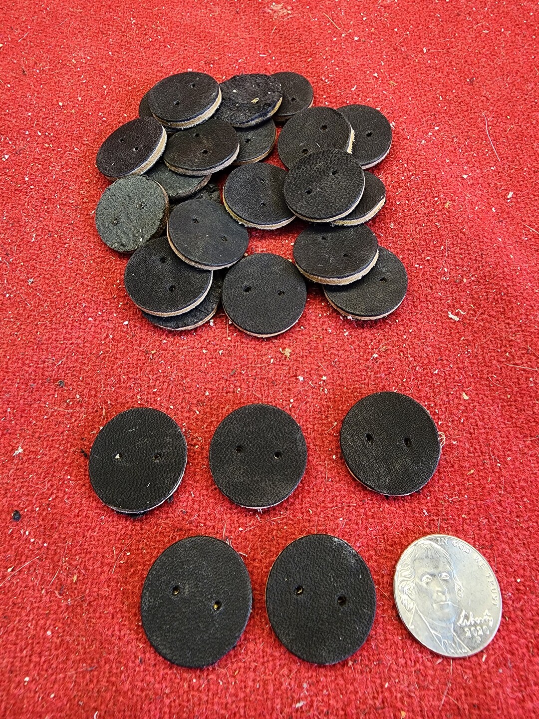 Real Leather Buttons / Chocolate Color / Size of a Nickel / 25 Pieces ...