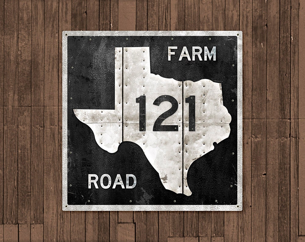 Texas Farm Road METAL Sign 18x18 FREE SHIPPING | Etsy