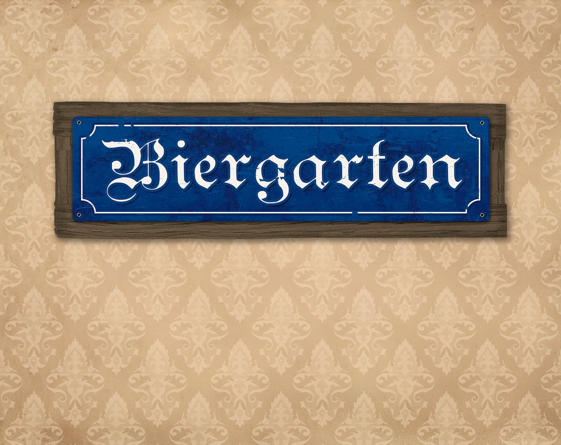 Beergarden Beirgarten METAL Bar Sign FRAMED Free Shipping | Etsy