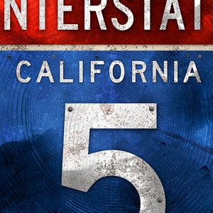 California Interstate 5 METAL Sign 15x15" FREE SHIPPING - Etsy