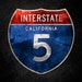 California Interstate 5 METAL Sign 15x15 FREE SHIPPING - Etsy
