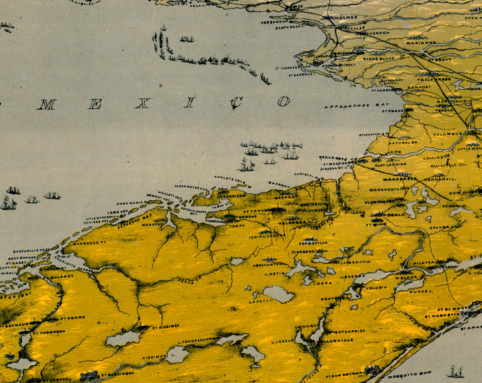 Vintage Florida METAL Map Triptych 36x24 FREE SHIPPING - Etsy