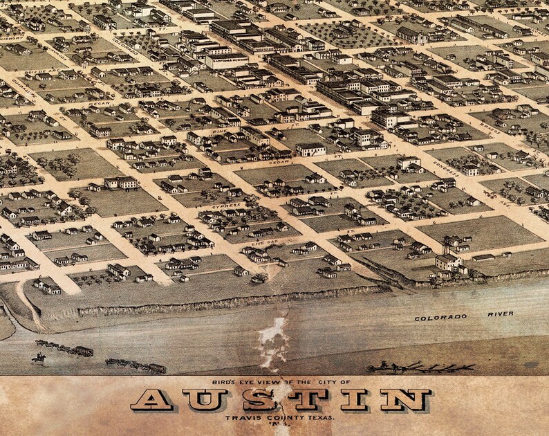 Vintage Map of Austin Texas METAL Triptych 48x24" FREE SHIPPING - Etsy