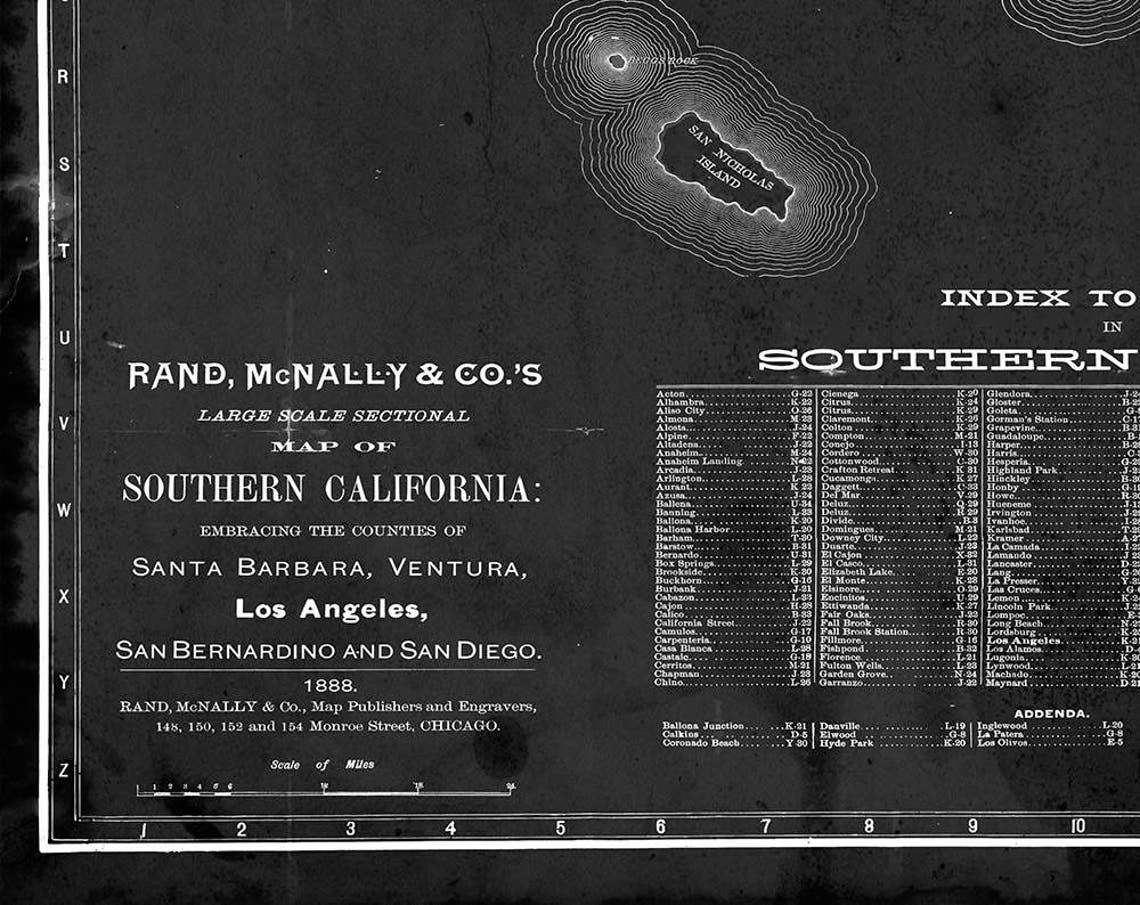 Vintage Southern California METAL Map Triptych 36x24 | Etsy