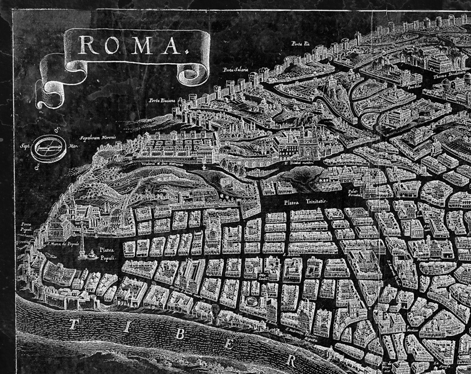 Vintage Map of Rome METAL Triptych 48x24 FREE SHIPPING - Etsy