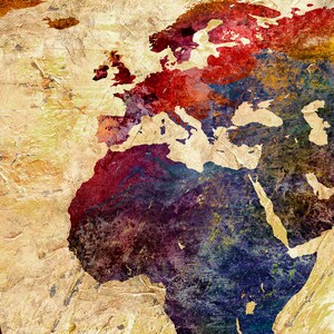 Abstract World Map METAL Triptych 48x24 FREE SHIPPING - Etsy