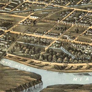 Vintage Dayton Ohio METAL Map Triptych 36x24 FREE SHIPPING - Etsy