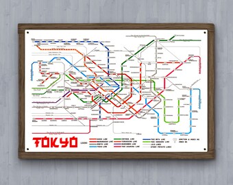 Tokyo Subway Map Japan Subway Map Train Map Rail Metro - Etsy