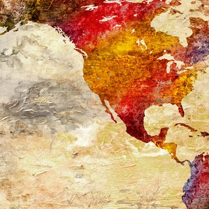Abstract World Map METAL Triptych 48x24 FREE SHIPPING - Etsy
