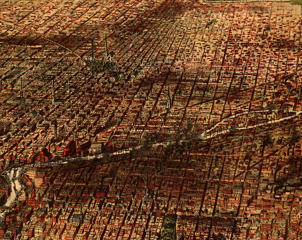 Vintage Map of Chicago METAL Triptych 36x24 Triptych - Etsy