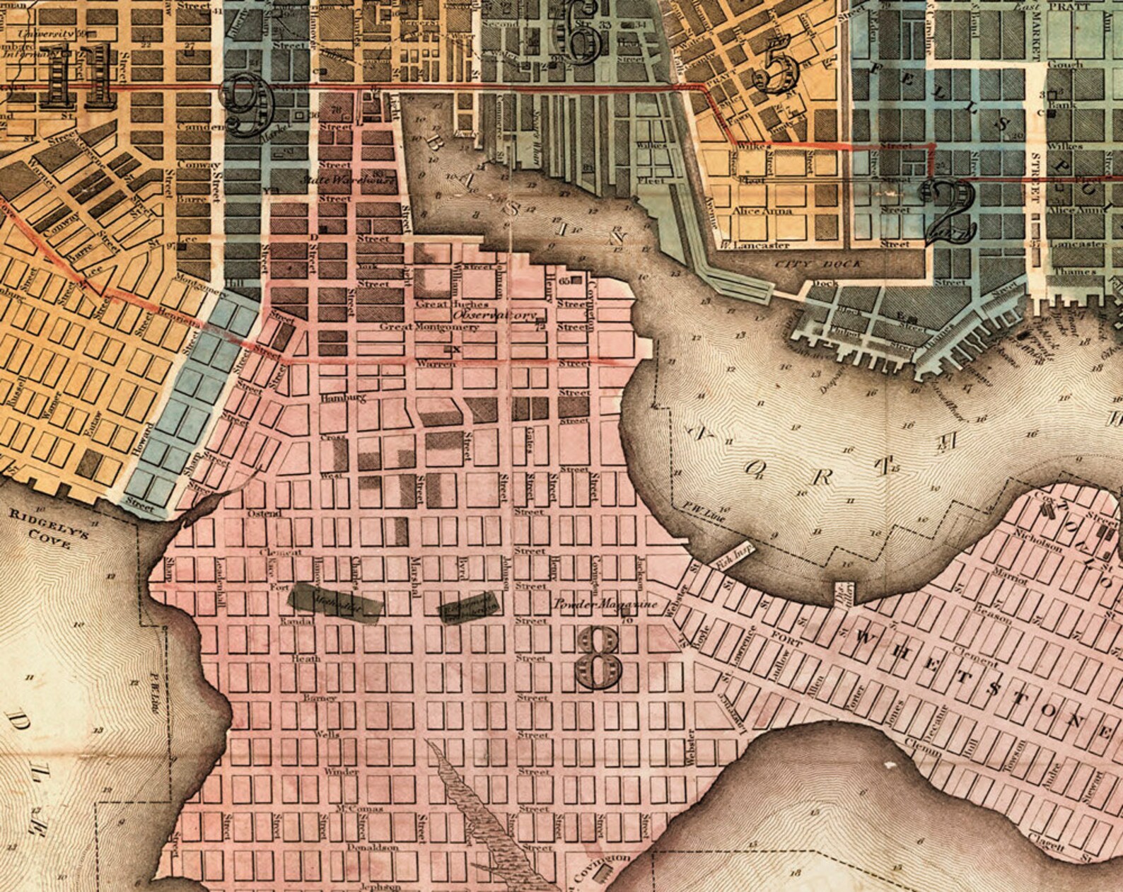 Vintage Map of Baltimore METAL Triptych 54x36 FREE - Etsy