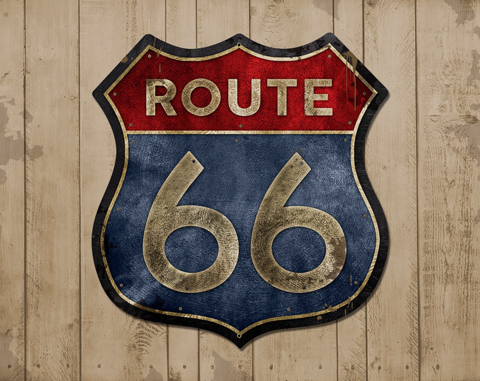 Route 66 METAL Highway Shield 15x15 FREE SHIPPING | Etsy