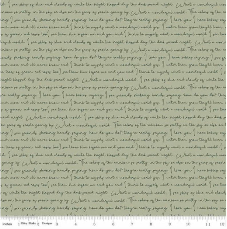 Gingham Fields Text in Sage From Riley Blake Designs - Etsy