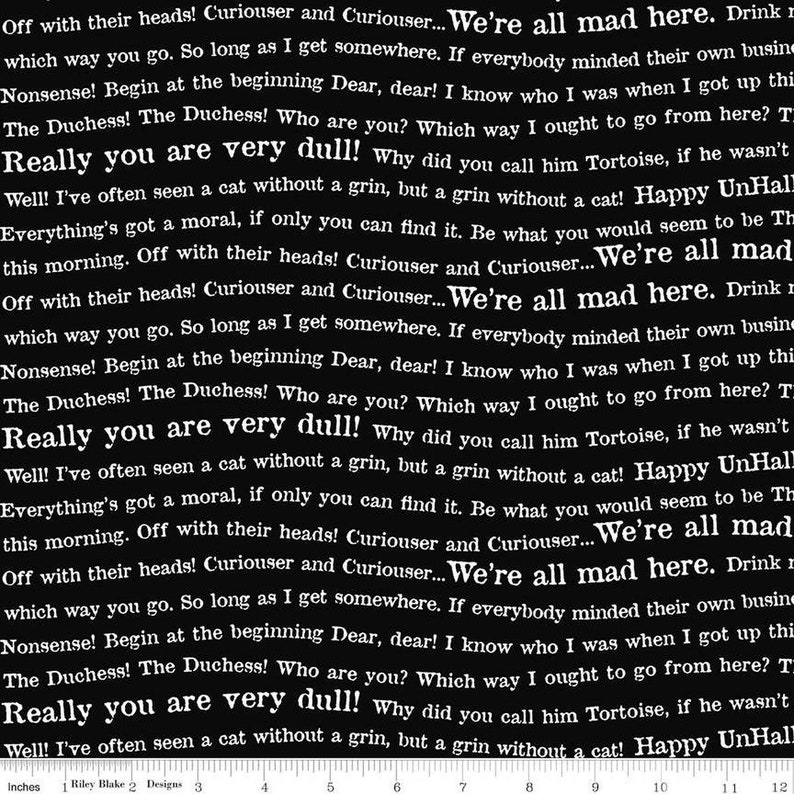 Wavy Words in Black From Mad Masquerade by J. Wecker Frisch for Riley ...