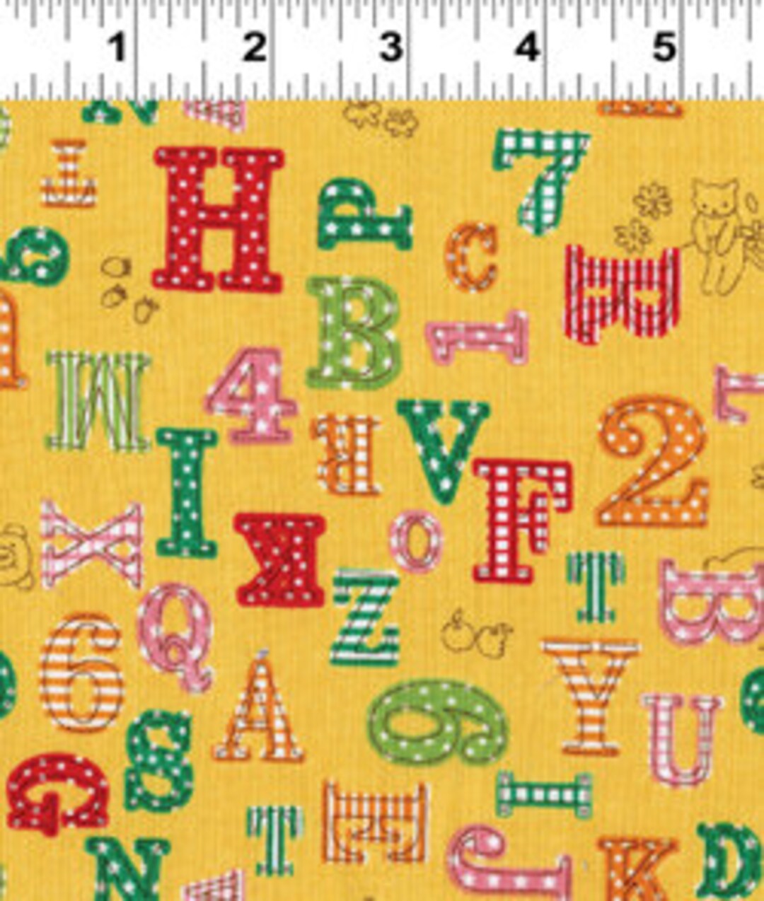 Alphabet in Yellow From Toy Poodle by Clothworks - Etsy