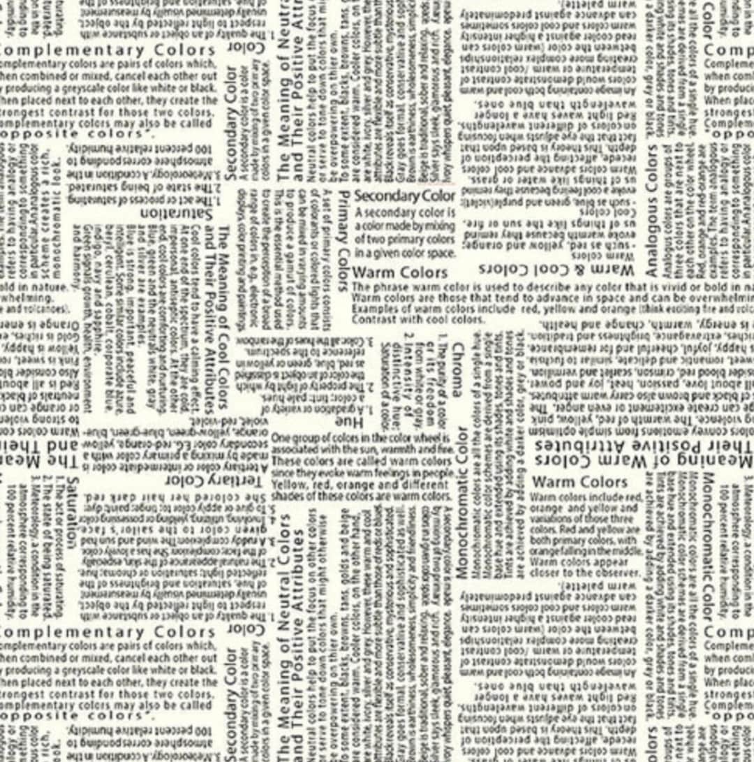 The Language of Color Newsprint by Chelsea Design Works for Studio E ...