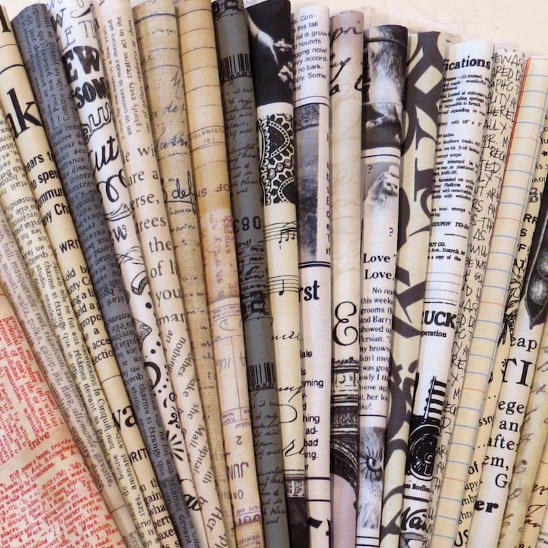 Text Print Fabric - Etsy