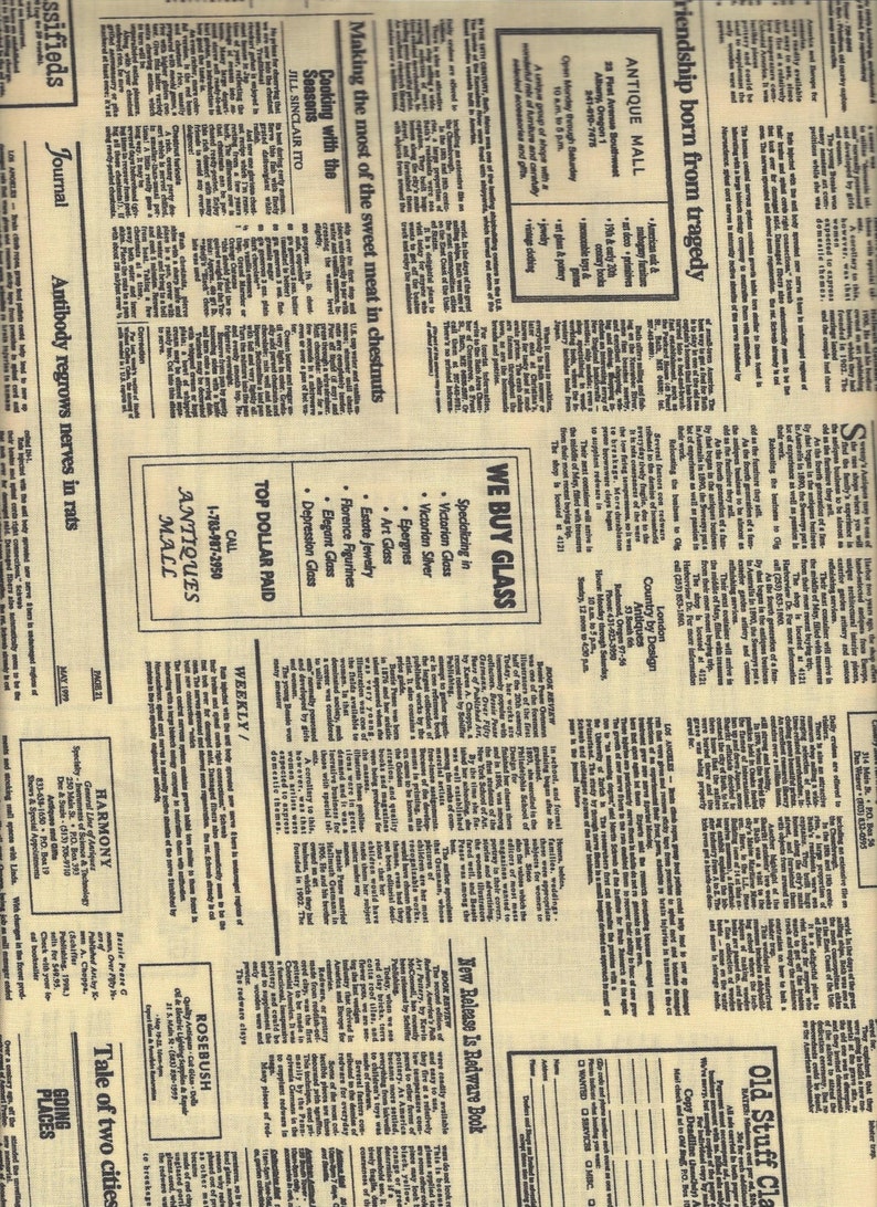 Newsprint in Small color B by Suzuko Koseki for Yuwa of - Etsy