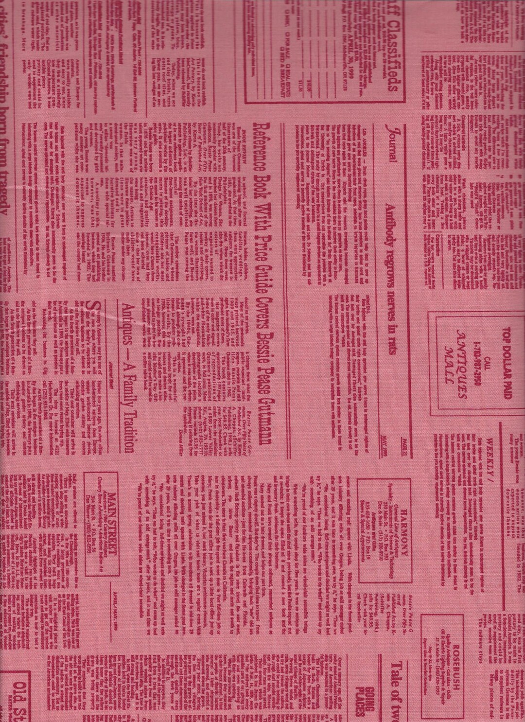 Newsprint in Small (color C) by Suzuko Koseki for Yuwa of Japan - Etsy