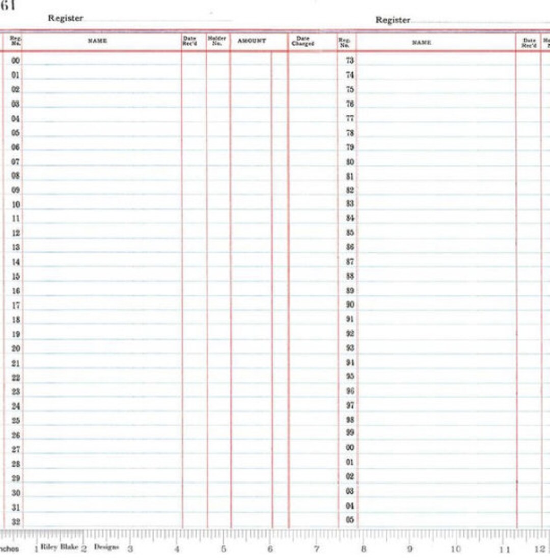 Ledger Paper White From Journal Basics by J. Wecker Frisch for Riley ...