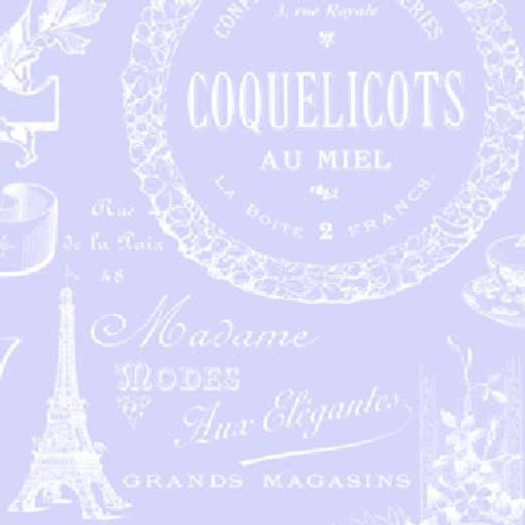 Sausalito Cottage Parisian Words in Periwinkle by Holly Holderman - Etsy