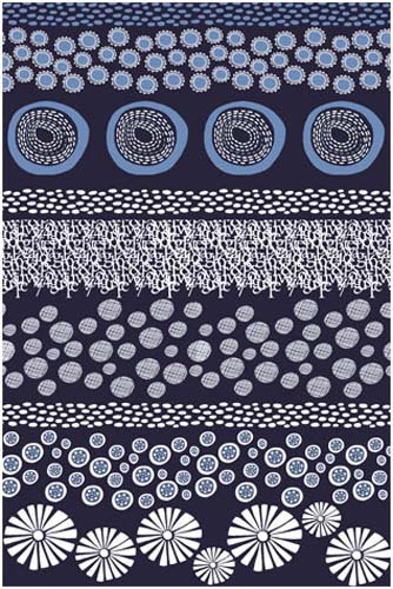 Mori Border Panel in Blue and Navy from Stof of Denmark | Etsy