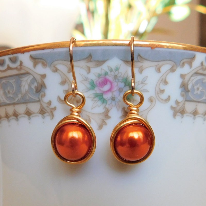 Orange Earrings - Etsy