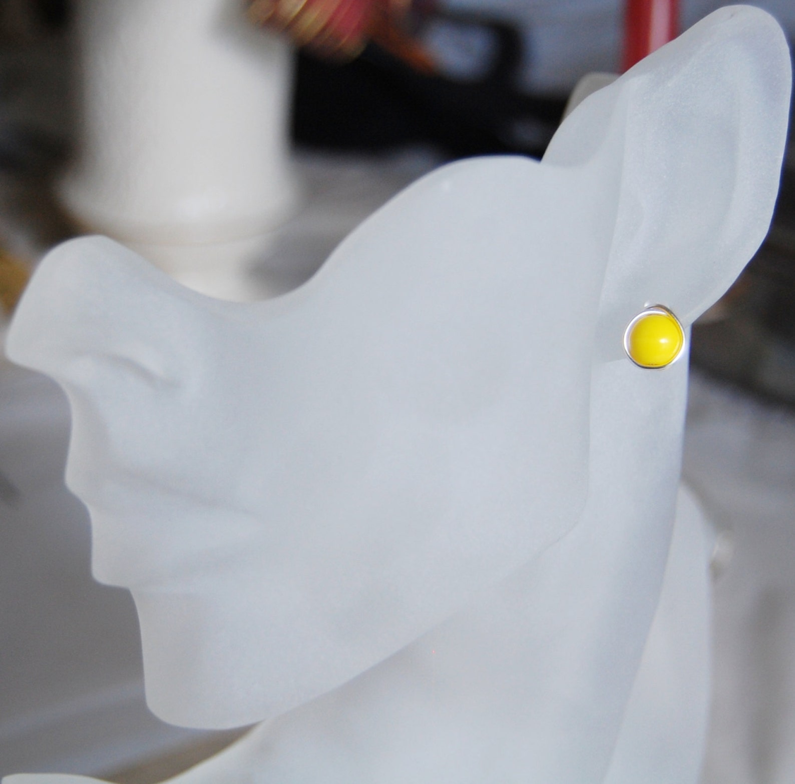 Yellow Studs Bridesmaid Earrings Bright Yellow Earrings - Etsy