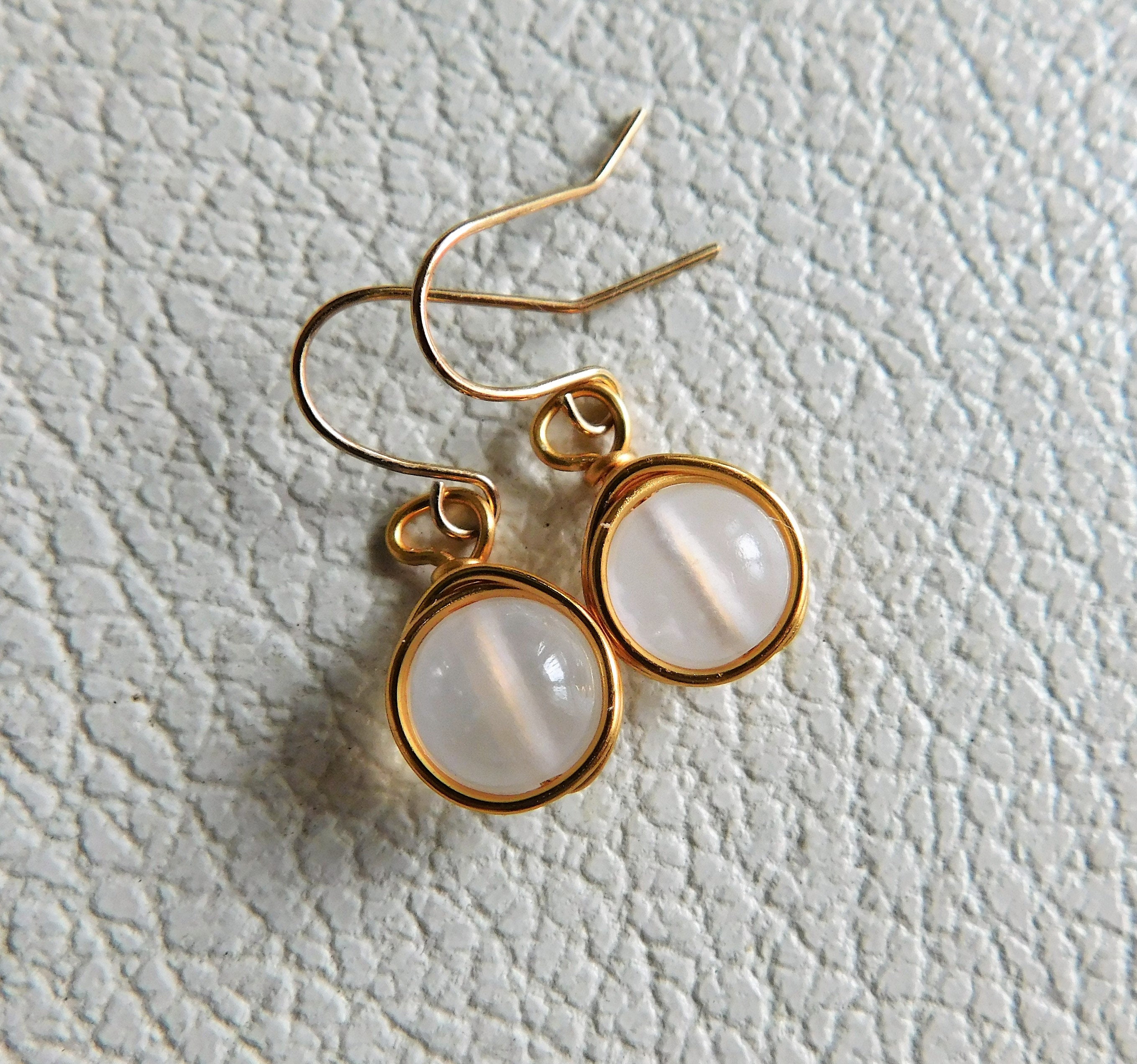 Selenite Drop Earrings , White Crystal Earrings , White Selenite ...
